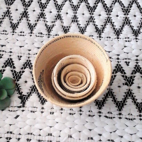 Vintage | Accents | Aztec Stackable Baskets With Lids Set Of 6 | Poshmark